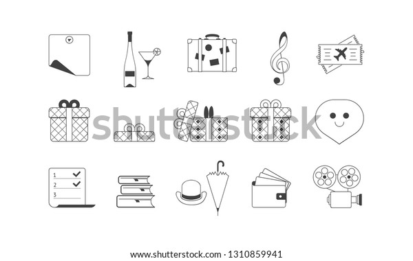 Vector Set Icons Devoted Rest Stock Vector (Royalty Free) 1310859941 ...