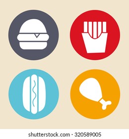 Vector Set Icons Food Signs On Stock Vector (Royalty Free) 320589005 ...