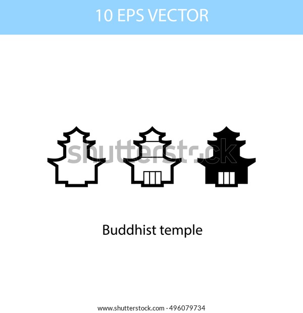 Vector Set Illustration Buddhism Temple Vector Stock Vector (Royalty ...