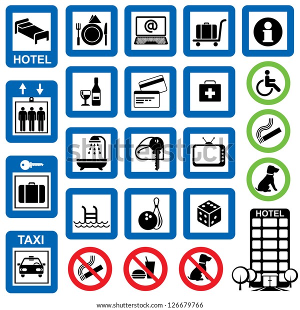 Vector Set Information Symbols Hotel Stock Vector (Royalty Free) 126679766
