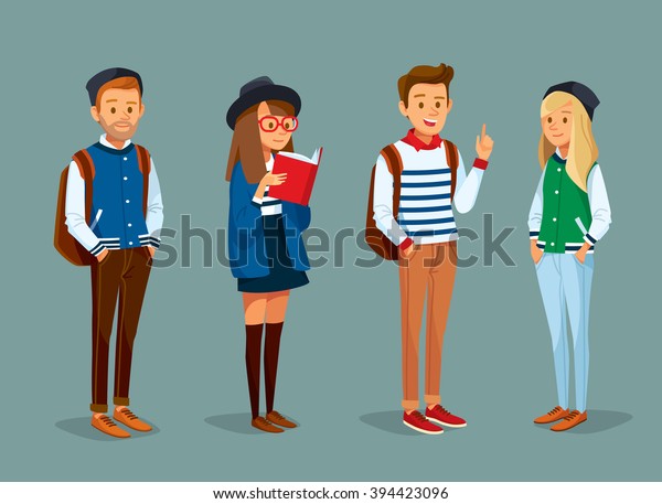 Vector Set International Students Books Stock Vector (Royalty Free ...