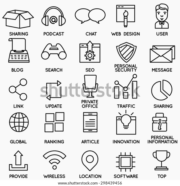 Vector Set Internet Service Icons Part Stock Vector (Royalty Free ...
