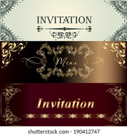 Vector Set Invitation Cards Menu Design Stock Vector (Royalty Free ...