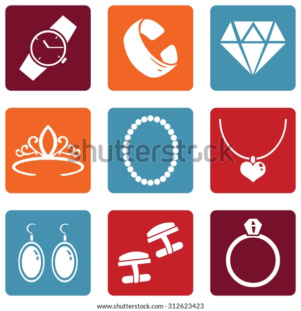 Vector Set Jewellery Icons Stock Vector (Royalty Free) 312623423