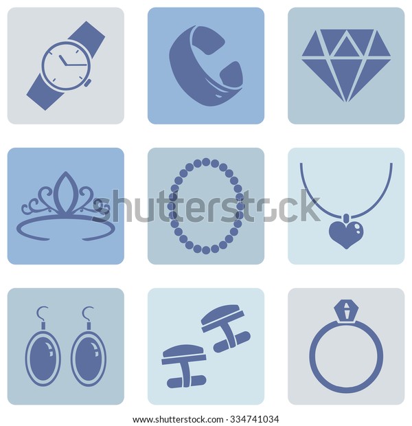Vector Set Jewellery Icons Stock Vector (Royalty Free) 334741034