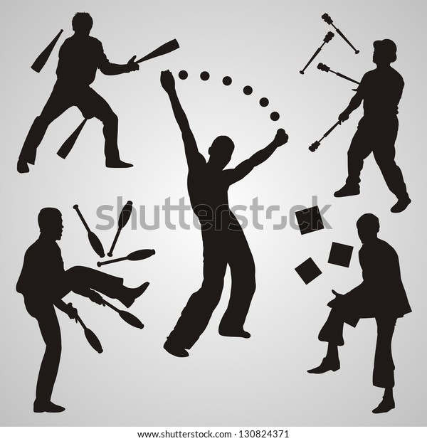 Vector Set Jugglers Stock Vector (Royalty Free) 130824371 | Shutterstock
