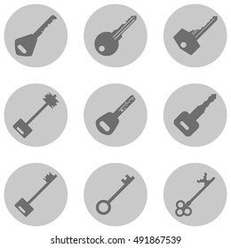 Vector Set Keys Icons Modern Antique Stock Vector (Royalty Free) 491867539