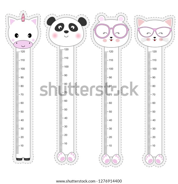 Vector Set Kids Meter Wall Cute Stock Vector (Royalty Free) 1276914400 ...