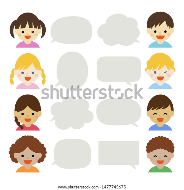 Vector Set Kids Talk Icons 스톡 벡터(로열티 프리) 1477745675 | Shutterstock