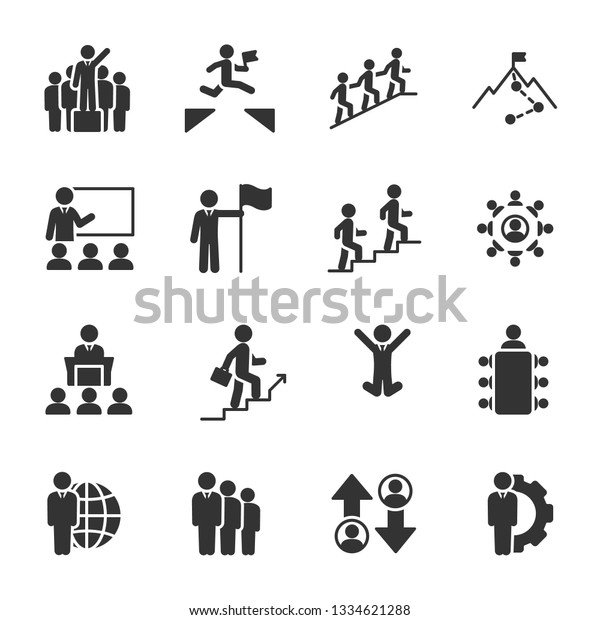 Vector Set Leadership Icons Stock Vector (Royalty Free) 1334621288