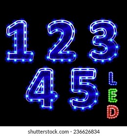 Vector Set Led Illuminated Digits Illustration Stok Vektör (Telifsiz ...