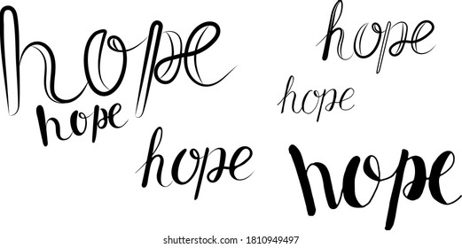 Vector Set Lettering Hope Different Styles Stock Vector (Royalty Free ...