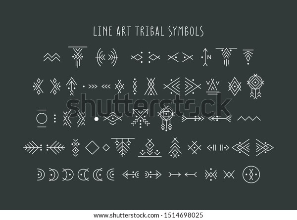 Vector Set Line Art Symbols Logo Stock Vector (Royalty Free) 1514698025