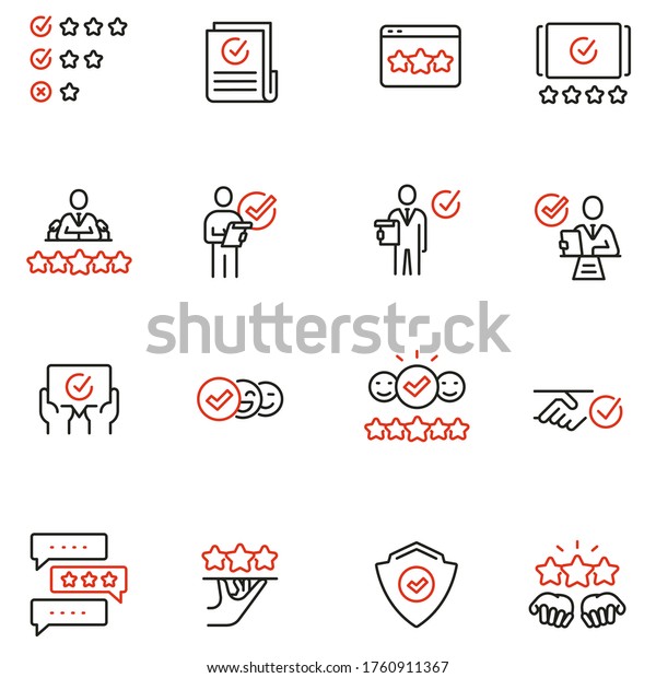 Vector Set Linear Icons Related Approvement Stock Vector (Royalty Free) 1760911367