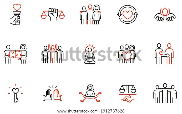 Vector Set Linear Icons Related Harmony Stock Vector (Royalty Free ...