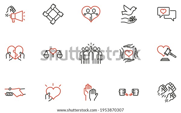 Vector Set Linear Icons Related Harmony Stock Vector (Royalty Free ...