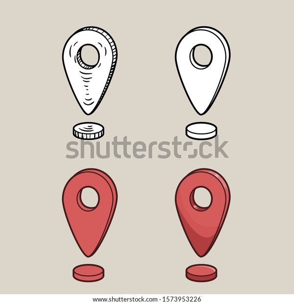 Vector Set Location Markers Different Styles Stock Vector (Royalty Free ...