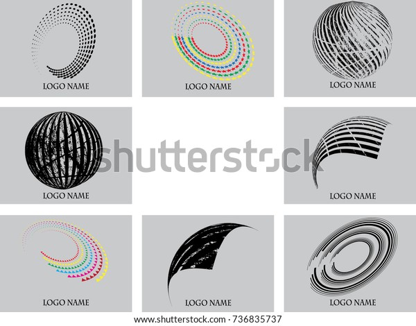 Vector Set Logo Design: Stock-Vektorgrafik (Lizenzfrei) 736835737 ...