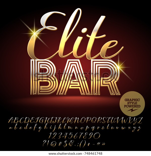 Vector Set Luxury Alphabet Letters Golden Stock Vector (Royalty Free ...