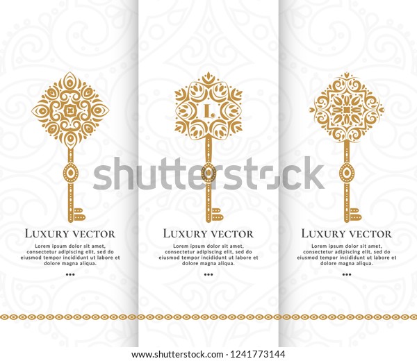 Vector Set Luxury Golden Keys Elegant Stock Vector (Royalty Free ...