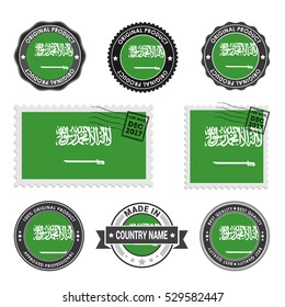 Vector Set Made Saudi Arabia Labels Stock Vector (Royalty Free ...