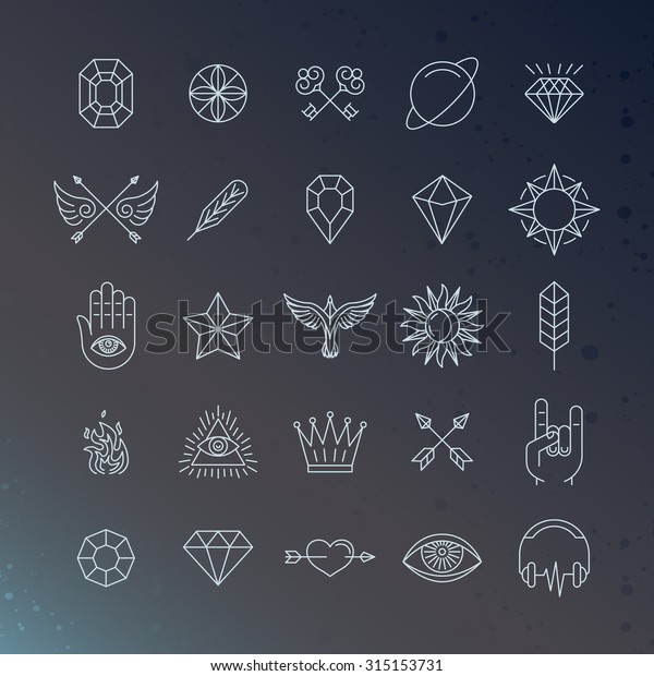 Vector Set Magical Alchemy Signs Symbols Stock Vector (Royalty Free ...