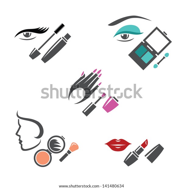 Vector Set Makeup Symbols Stock Vector (Royalty Free) 141480634