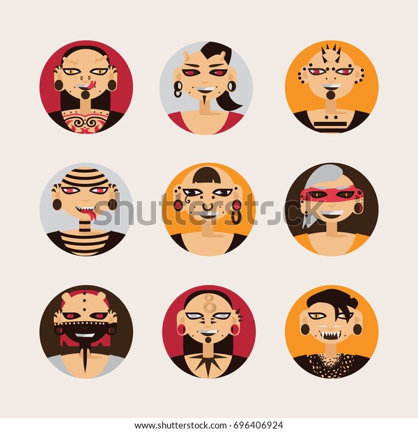 Vector Set Male Characters Drawn Body Stock Vector (Royalty Free ...
