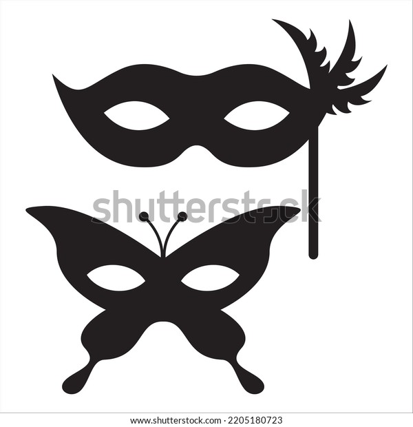Vector Set Masquerade Ball Masks Silhouettes Stock Vector (Royalty Free ...