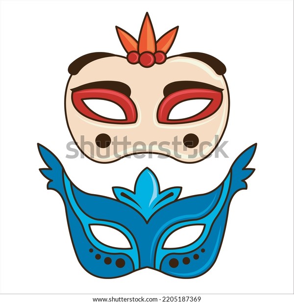 Vector Set Masquerade Ball Masks Illustration Stock Vector (Royalty ...