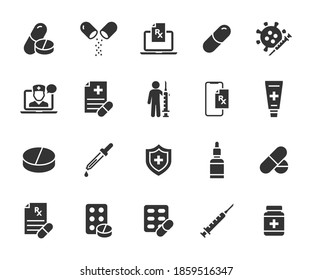 Vector Set Medical Drugs Flat Icons Stock Vector (Royalty Free ...