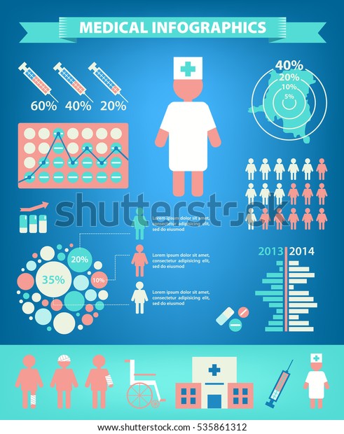 Vector Set Medical Infographics Charts Doctor Stock Vector (Royalty ...