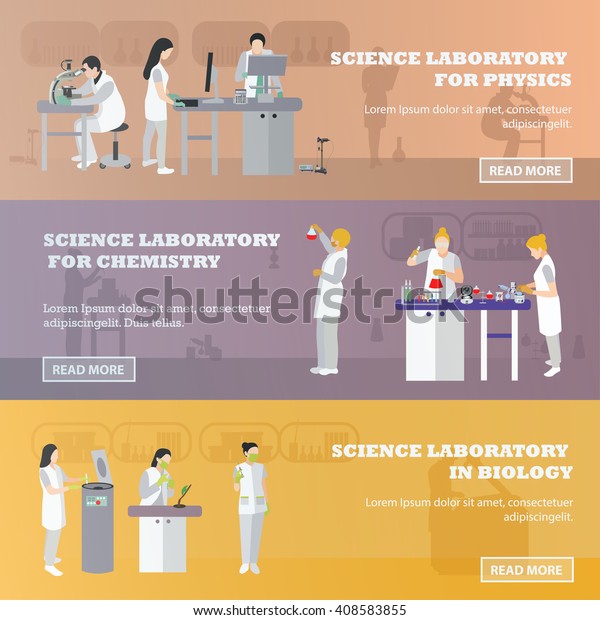 Vector Set Medical Laboratory Banners Illustration Stock Vector ...