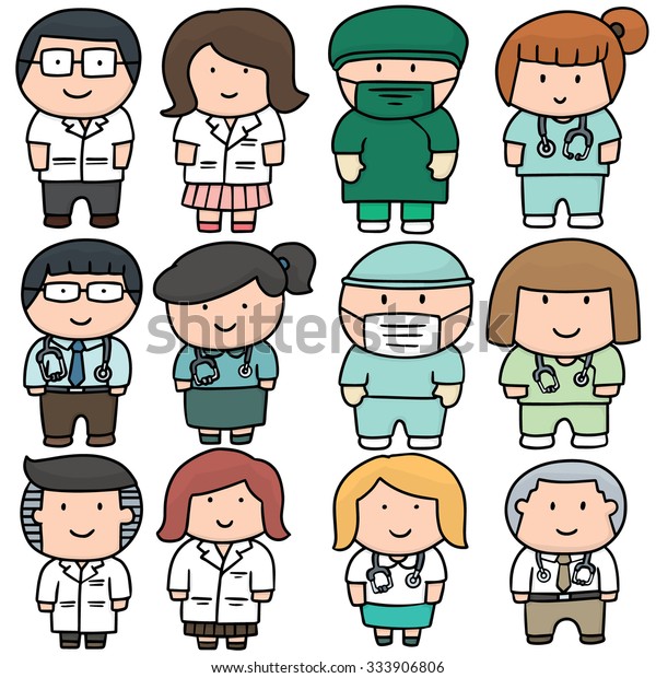 Vector Set Medical Staff Stock Vector (Royalty Free) 333906806 ...