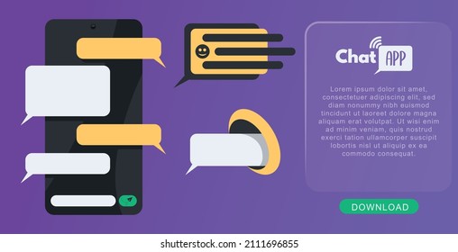 Vector Set Messaging App Template Ui Stock Vector (Royalty Free ...
