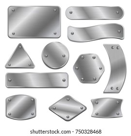 Vector Set Metal Plates Isolated On Stock Vector (Royalty Free ...