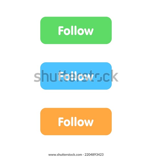 Vector Set Minimalist Follow Buttons Stock Vector (Royalty Free ...