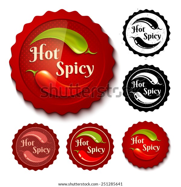 Vector Set New Retro Chili Stamps Stock Vector (Royalty Free) 251285641 ...