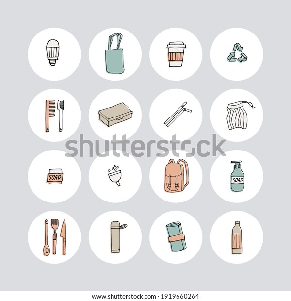 Vector Set No Waste Products Icons Stock Vector (Royalty Free ...