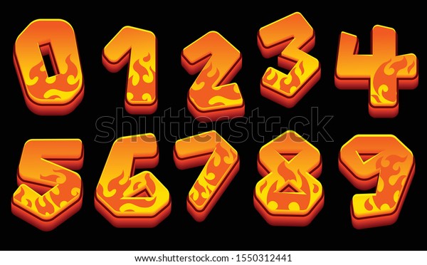 Vector Set Numbers 09 Fire 3d Stock Vector (Royalty Free) 1550312441 ...