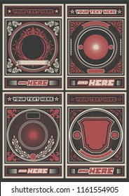 Vector Obey Style Placard Background Set Stock Vector (Royalty Free ...