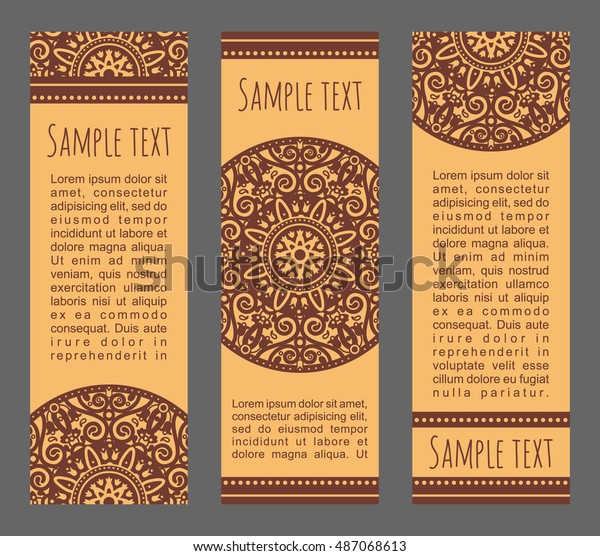 Vector Set Ornamental Banners Decorative Headers Stock Vector (Royalty ...