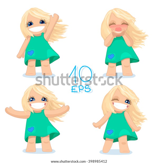 Vector Set Pack Greeting Girls Avatars Stock Vector (Royalty Free ...