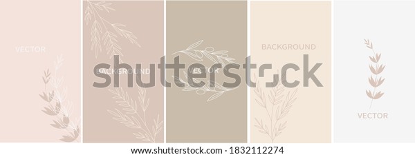 Vector Set Pastel Backgrounds Minimal Style Stock Vector (Royalty Free ...