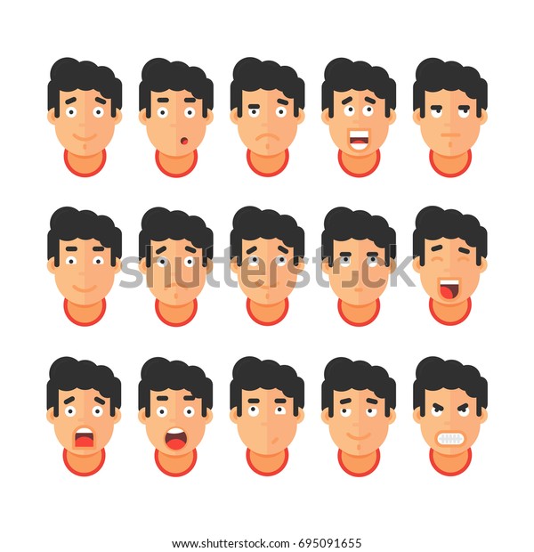 Vector Set People Expressing Facial Emotions Stock Vector (Royalty Free ...