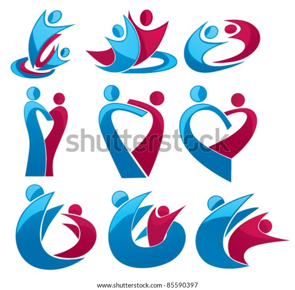 Vector Set People Family Love Communication 스톡 벡터(로열티 프리) 85590397 ...