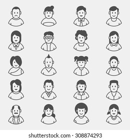 Vektor Stok Vector Set People Icons User Avatars (Tanpa Royalti ...