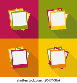 Vector Set Photo Blanks On Color Stock Vector (Royalty Free) 204740869 ...