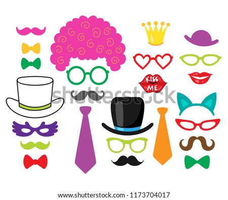 Vector Set Photo Booth Props Wedding Stock Vector (Royalty Free ...