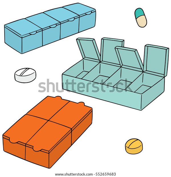 Vector Set Pill Box Stock Vector (Royalty Free) 552659683